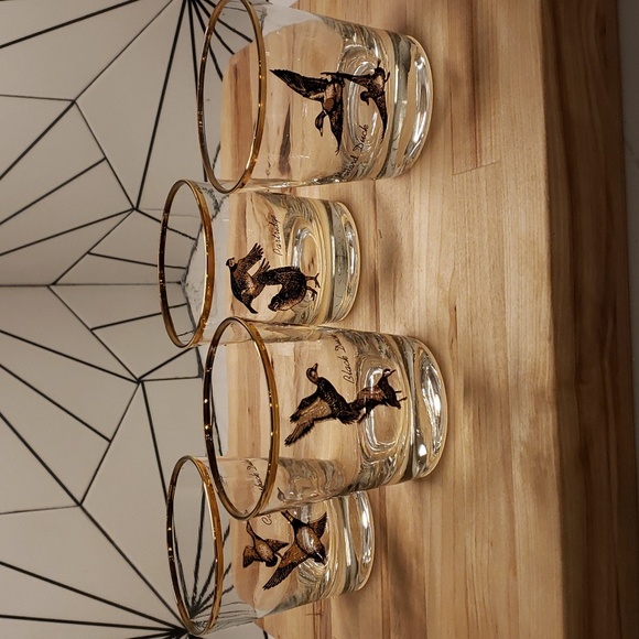 Libbey | Design | Vintage Glass Gold Rimmed Canada Goose Whiskey ...